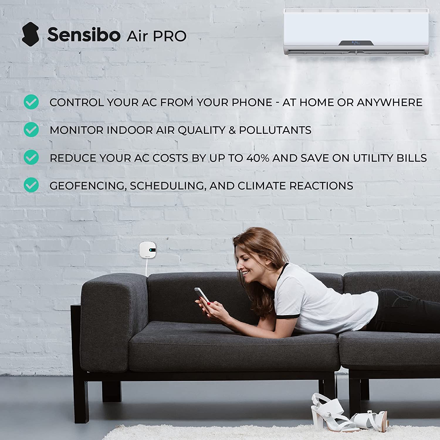 Sensibo Air PRO - Air Conditioner Smart Controller & Air Quality Sensor ...