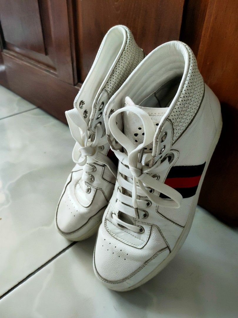 SEPATU GUCCI HIGH BAHAN KULAS, Fesyen Pria, Sepatu , Sneakers di Carousell