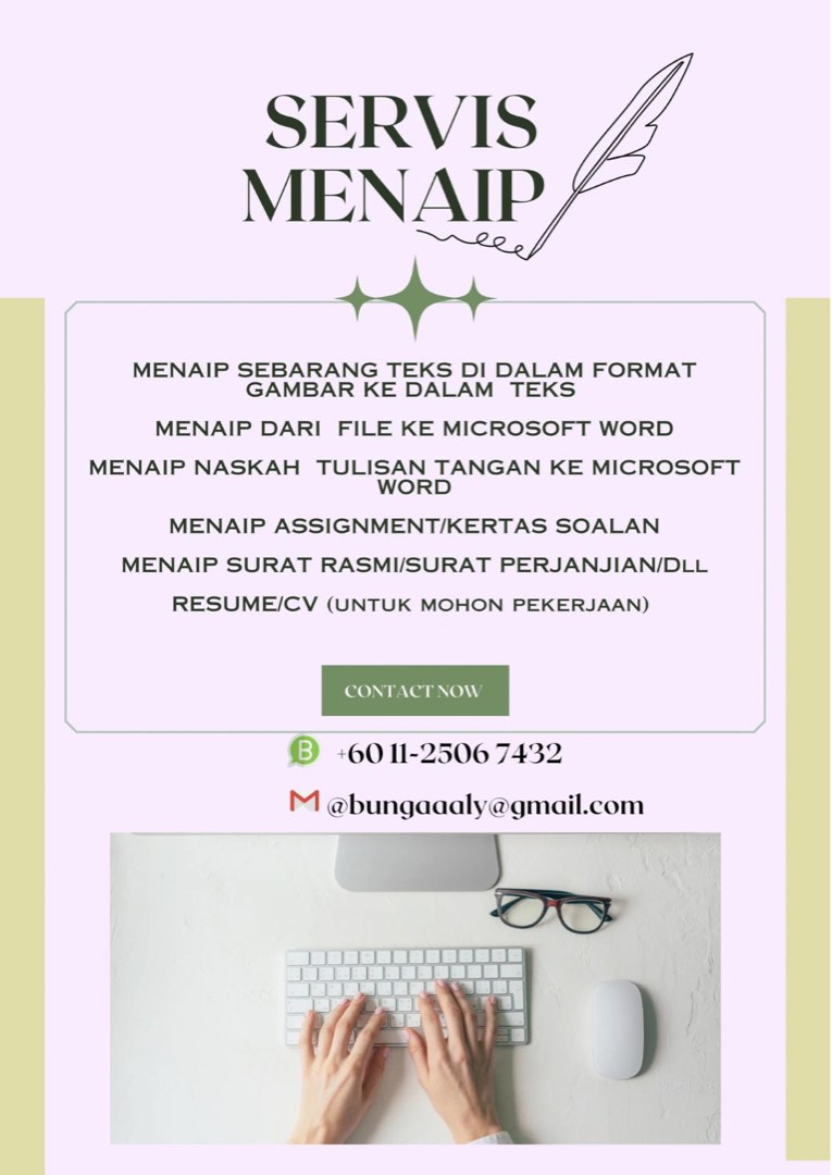 Servis menaip/ Typing Services, Services, Others on Carousell