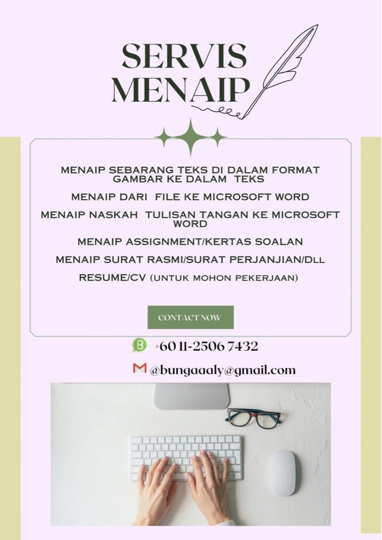 Servis menaip/ Typing Services, Services, Others on Carousell