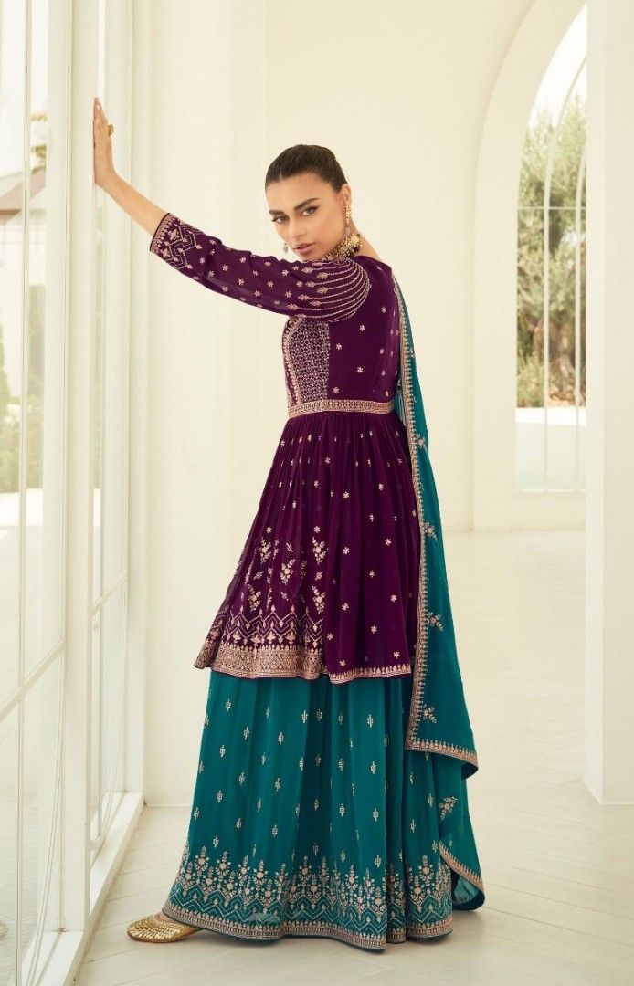 Sharara suit PALAZZO PANTS Lehenga Indian traditional Muslimah Jubah ...