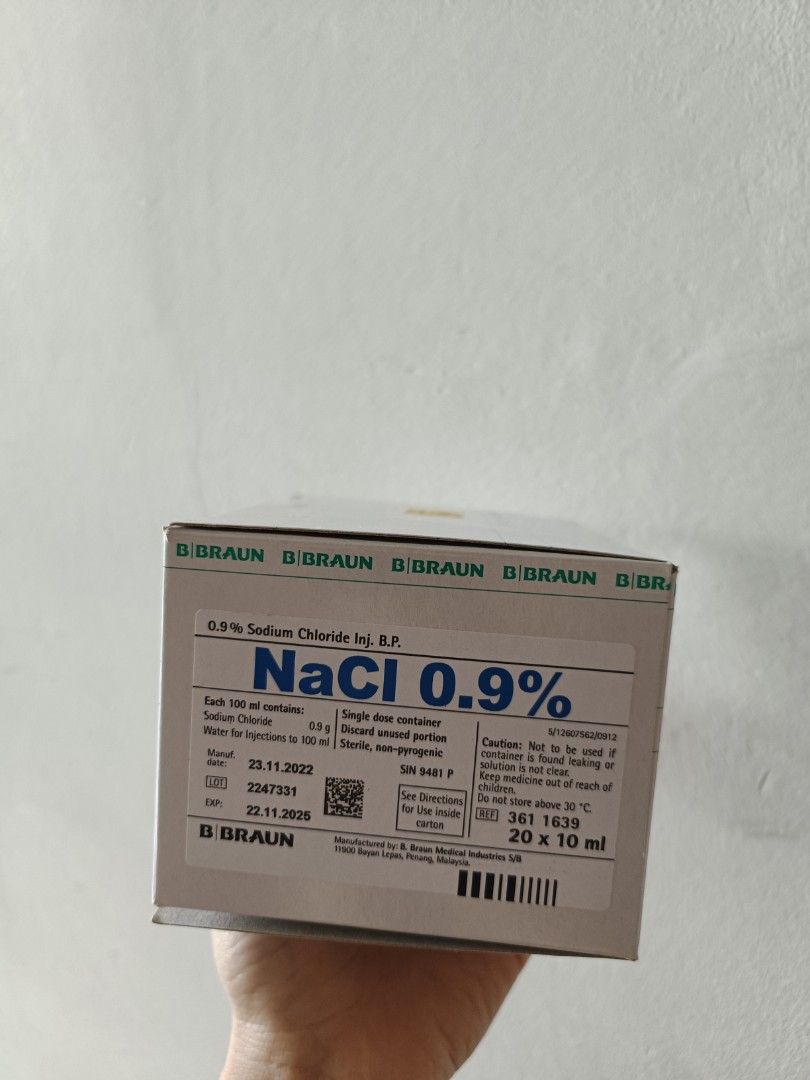 Sodium Chloride NaCl 0.9%, Health & Nutrition, Medical Supplies & Tools ...