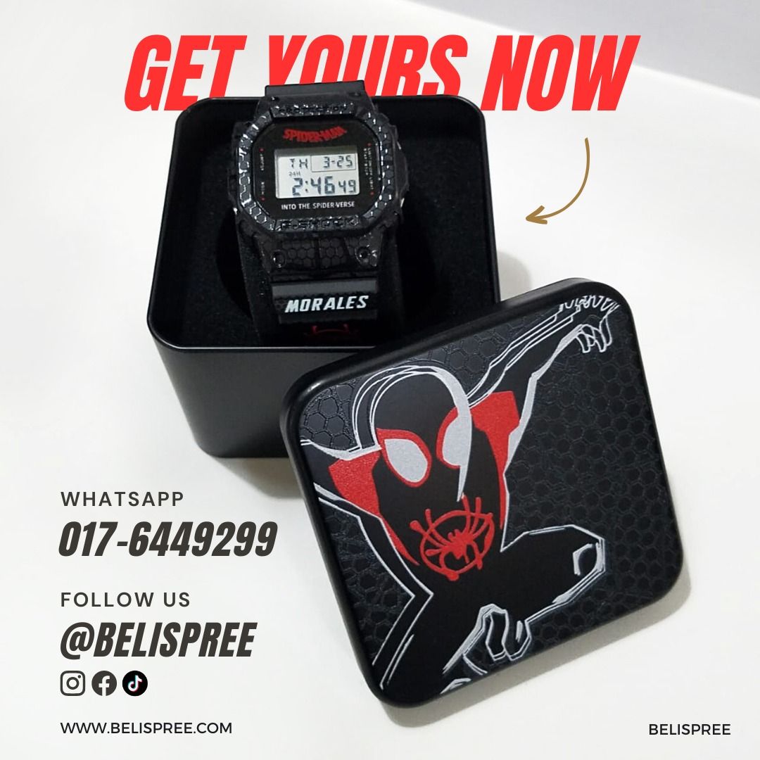 Spiderman Custom Designed Watch G Shock DW-5600 Spider Verse Design ...