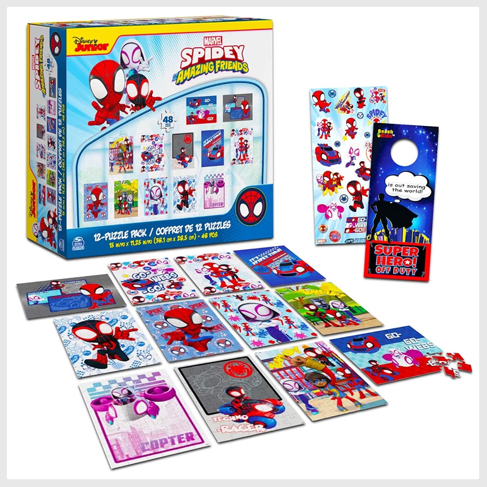 Spiderman Jigsaw Puzzle 12 Pack for Kids - 48 Pc Bundle with Spidey and ...