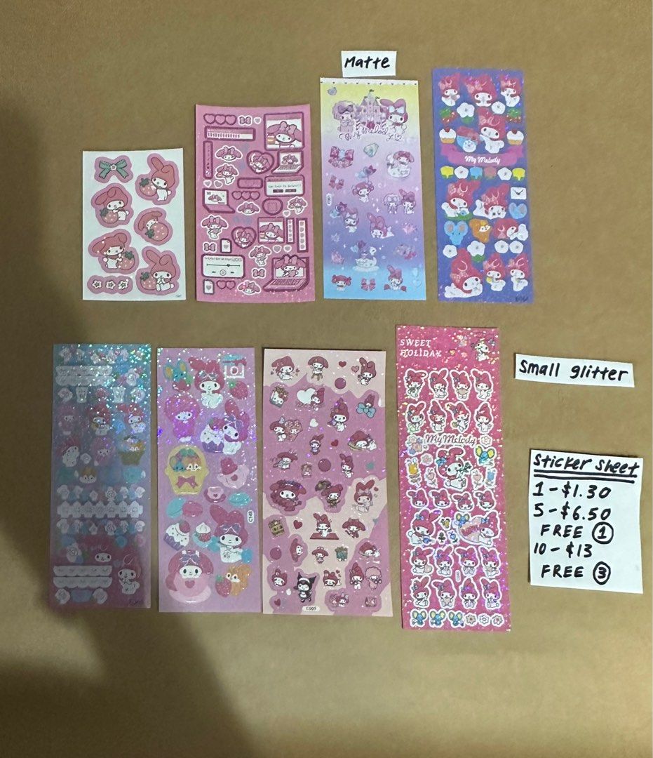 Sticker sheet | GOOD QUALITY | Sanrio Drip Flowers Animals Shinchan ...