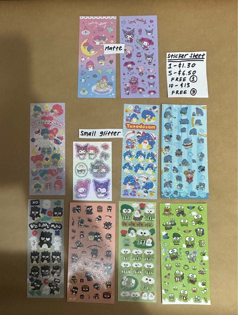 Sticker sheet | GOOD QUALITY | Sanrio Drip Flowers Animals Shinchan ...