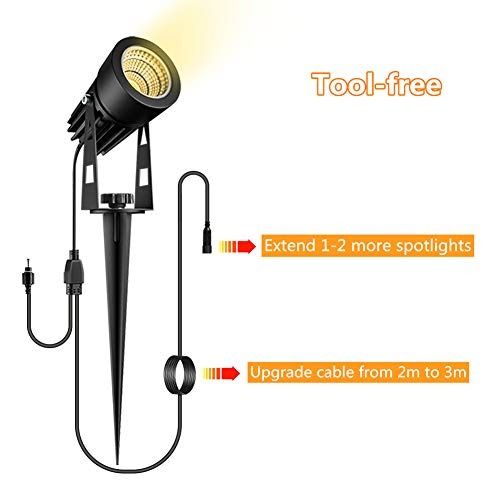 [Stockist.SG] Garden Spotlights 2 Packs with 3m Wiring Cable Spike ...