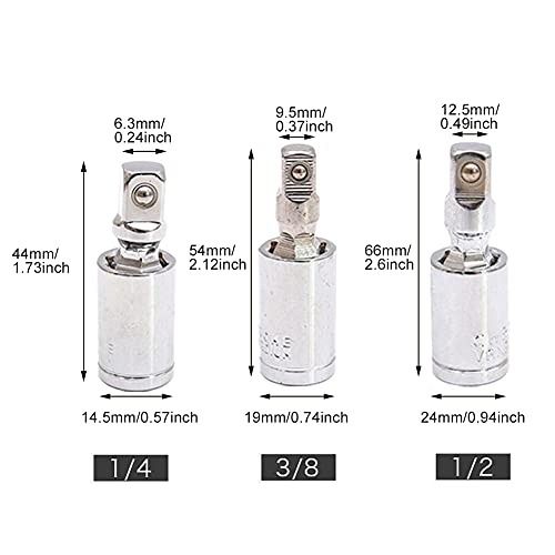 Impact Universal Joint Socket Sets 1/4 Inch, 3/8 Inch, 1/2 Inch Swivel ...