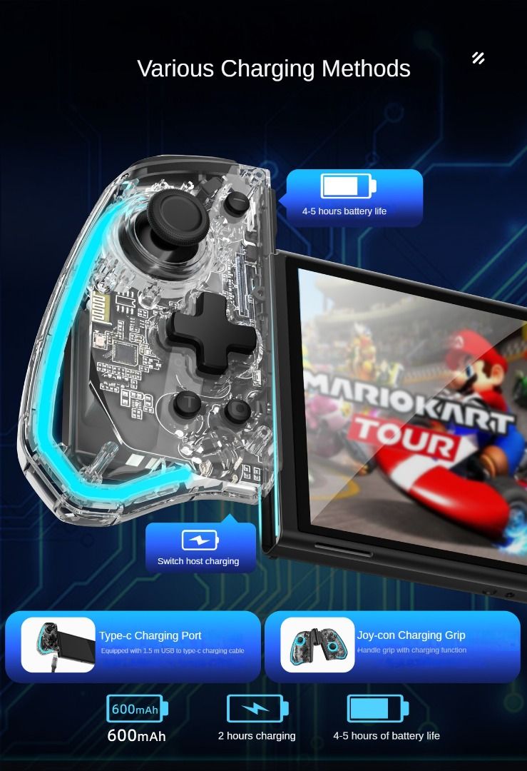 Switch Elite Plus Joypad ALPS Analog Stick No Deadzone with Light for ...