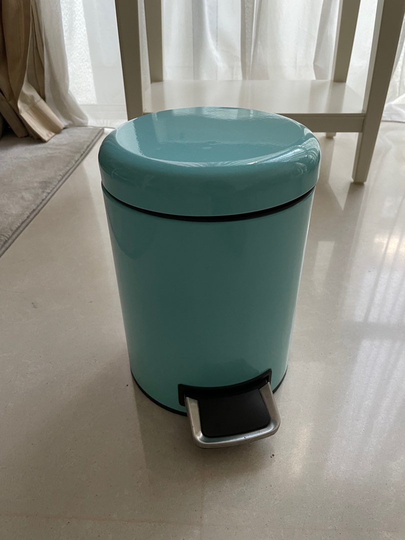 Teal Garbage Trash Waste Bin, Furniture & Home Living, Cleaning ...