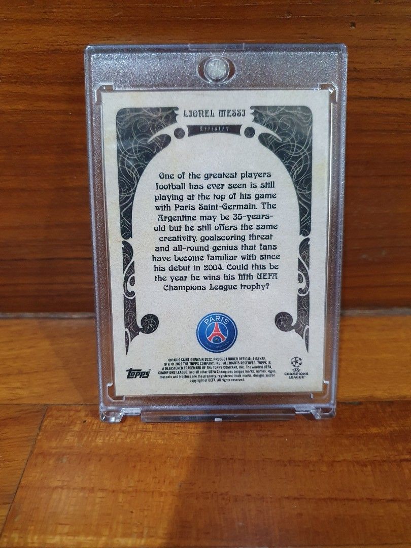 Topps Deco 22/23 LIONEL MESSI GOAT Artistry Card Paris Saint Germain ...