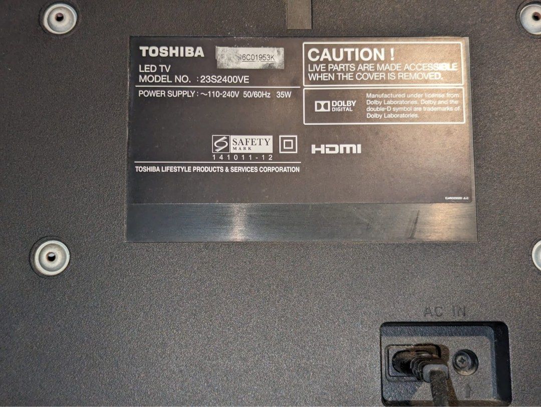Toshiba tv 23S2400VE 23 inch, TV & Home Appliances, TV & Entertainment ...