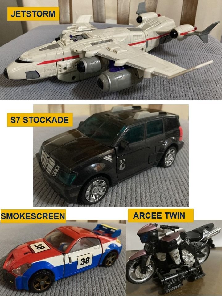Transformers Jetstorm, S7 Stockade, Smokescreen & Arcee Twin, Hobbies ...