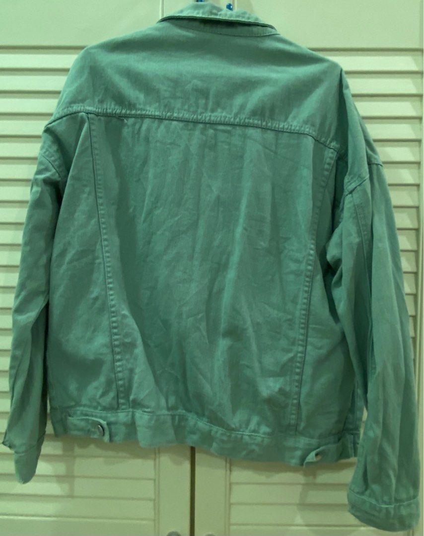 Turquoise green denim jacket, Women's Fashion, Coats, Jackets and ...