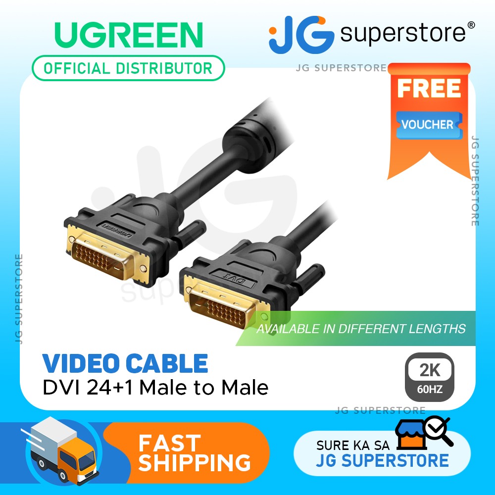 UGREEN 2K 60Hz DVI 24+1 Male to Male Gold-Plated Cable for Laptop ...