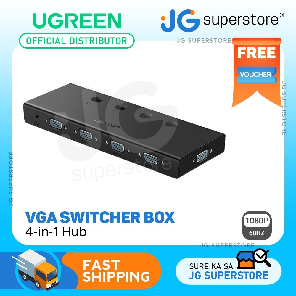 UGREEN 4-in-1 VGA Combo Switcher Box Plug & Play with DDC Function ...