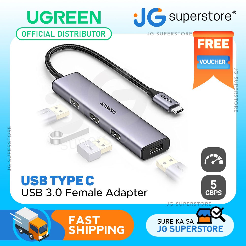 UGREEN 5Gbps USB-C to 4-Port Aluminum USB 3.0 Hub with High Speed ...