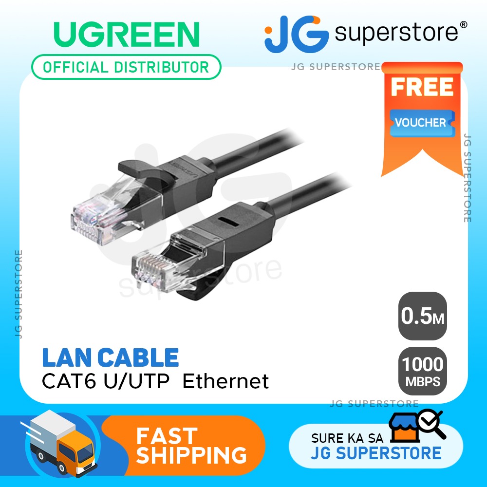 UGREEN CAT6 U/UTP RJ45 1000Mbps Ethernet Gold-Plated Round LAN Cable 0. ...