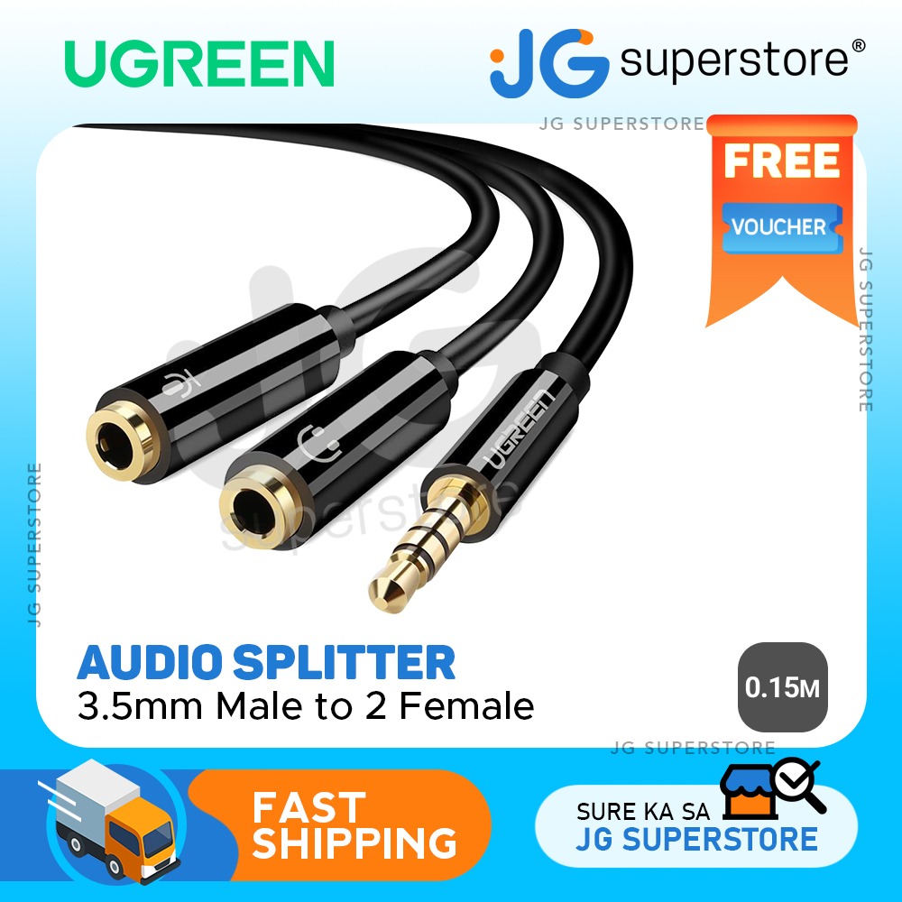 UGREEN Headphone Audio Y Splitter Cable (3.5mm Male to 2 Female) Gold ...