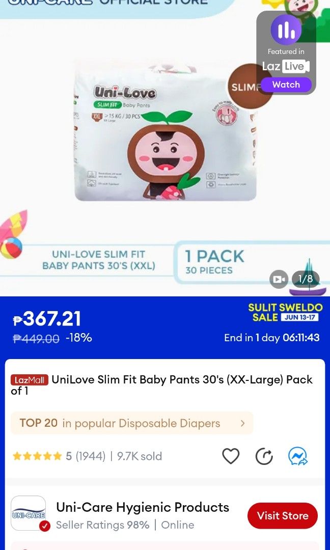 Unilove slim fit baby pants diaper xxl, Babies & Kids, Bathing ...