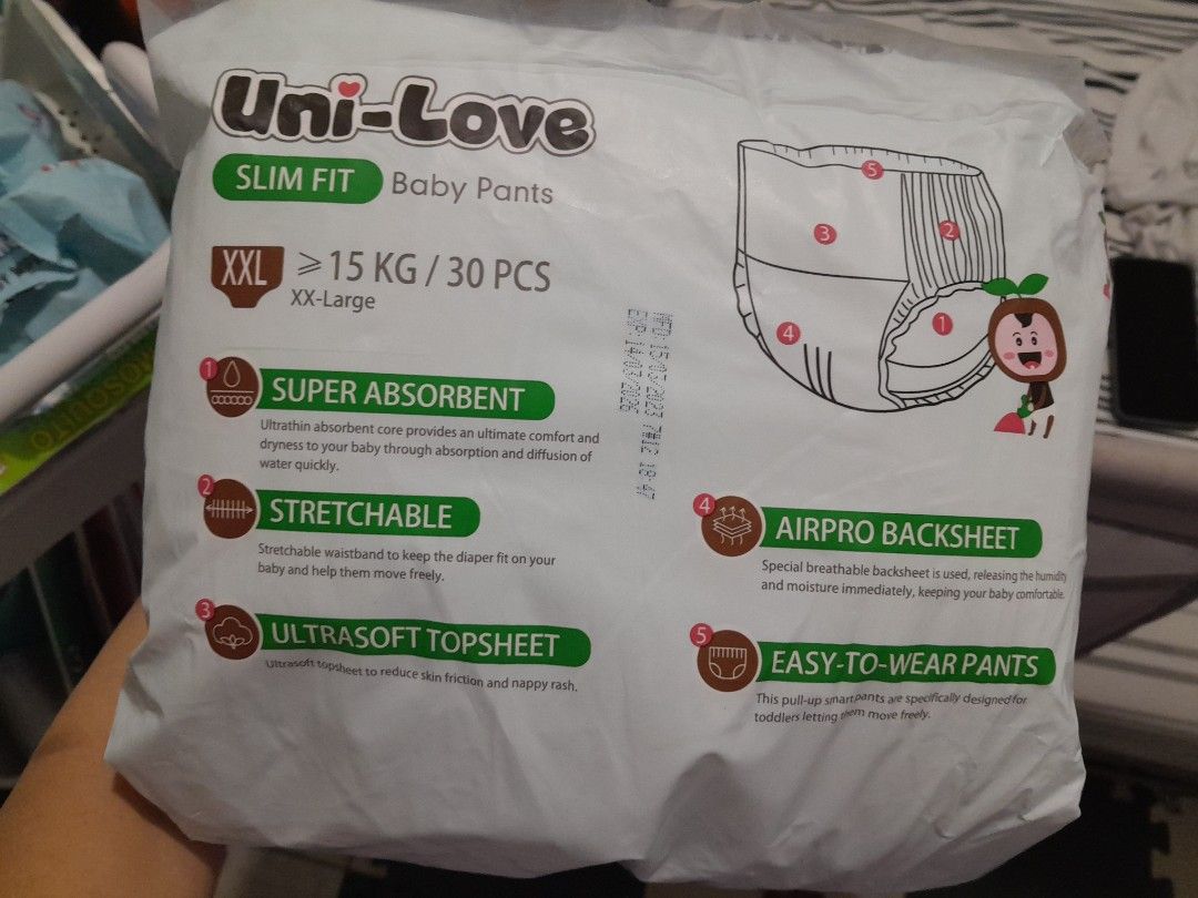 Unilove slim fit baby pants diaper xxl, Babies & Kids, Bathing ...