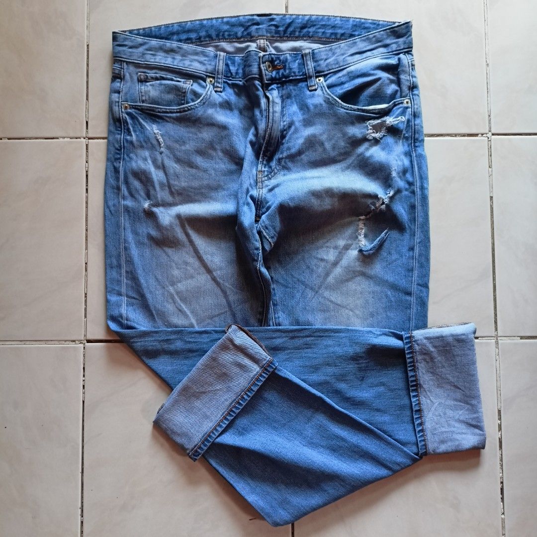 UNIQLO - Tattered Jeans on Carousell
