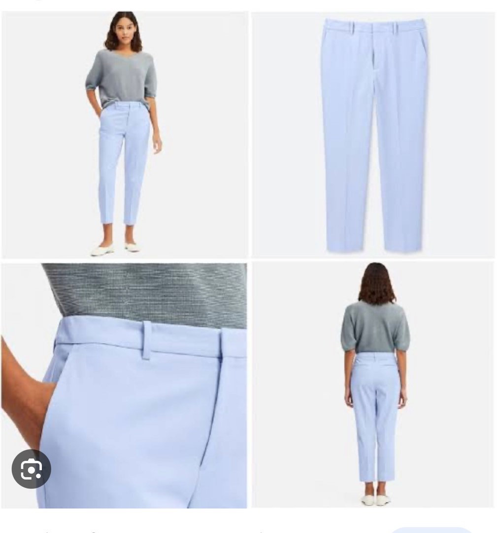 Uniqlo ezy pants in light blue on Carousell