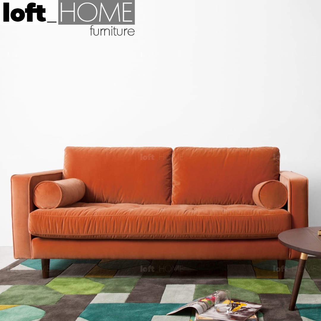 Velvet Sofa 2 Seater Burnt Orange SCOTT, Furniture & Home Living ...