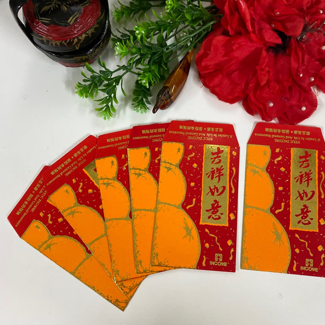 Vintage NTUC INCOME Ang Pow packet_ Vintage Red packet_ vintage Ang pau ...