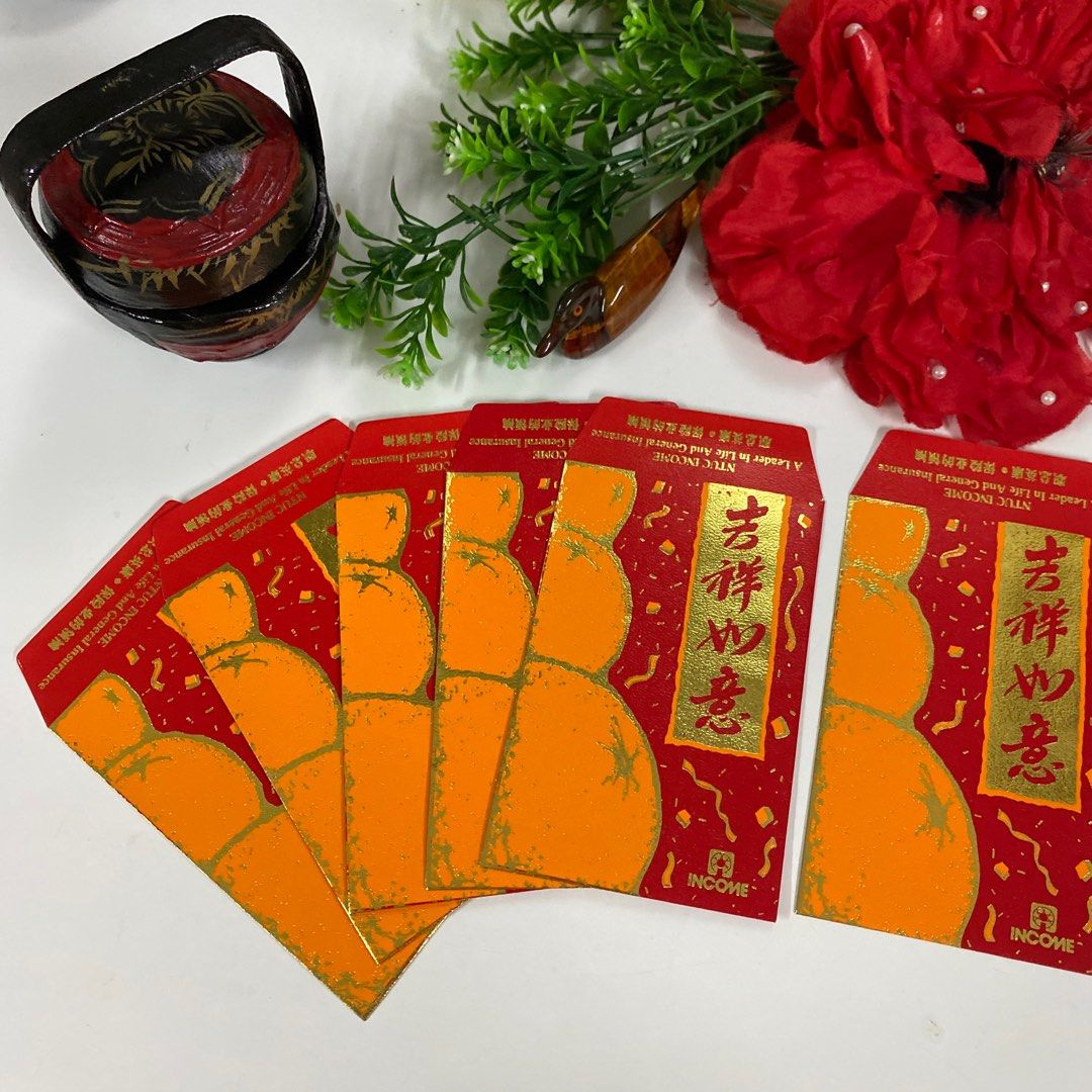 Vintage NTUC INCOME Ang Pow packet_ Vintage Red packet_ vintage Ang pau ...