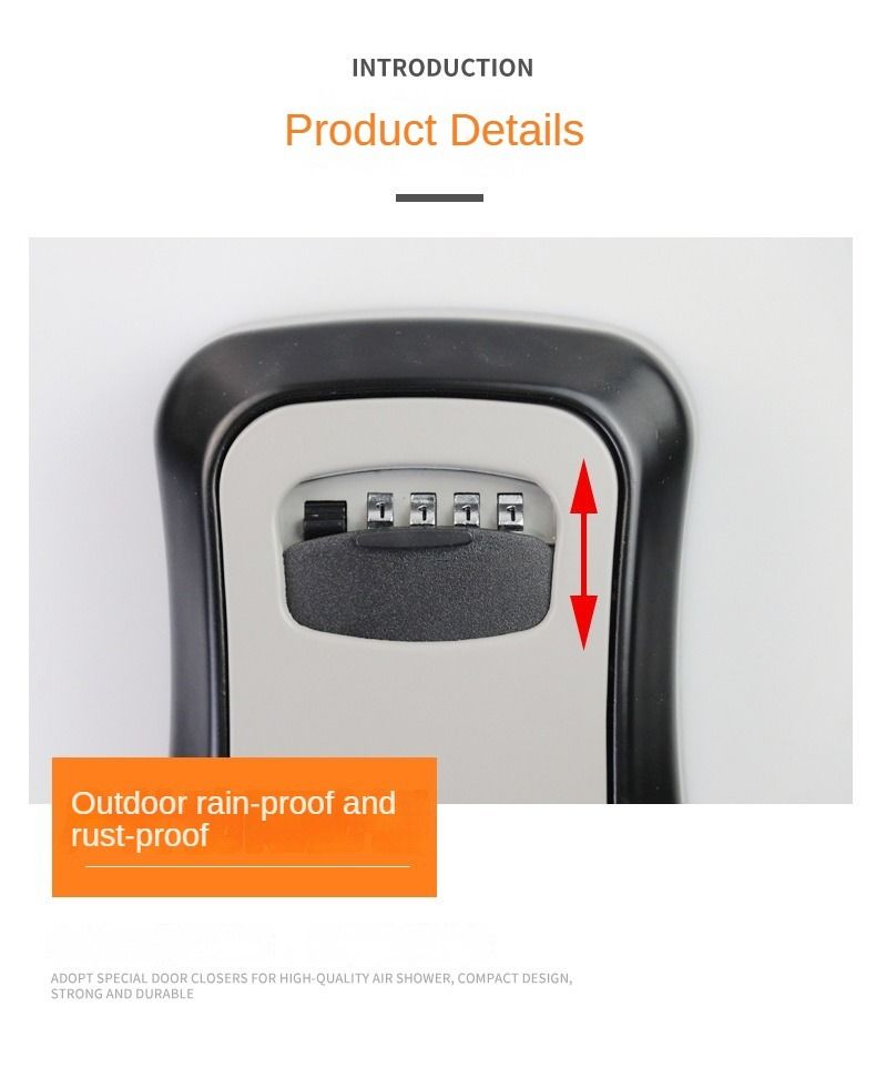 Wall Mounted Key Safe Box Numbering Lock Key Storage Lock Box 4 Digits ...