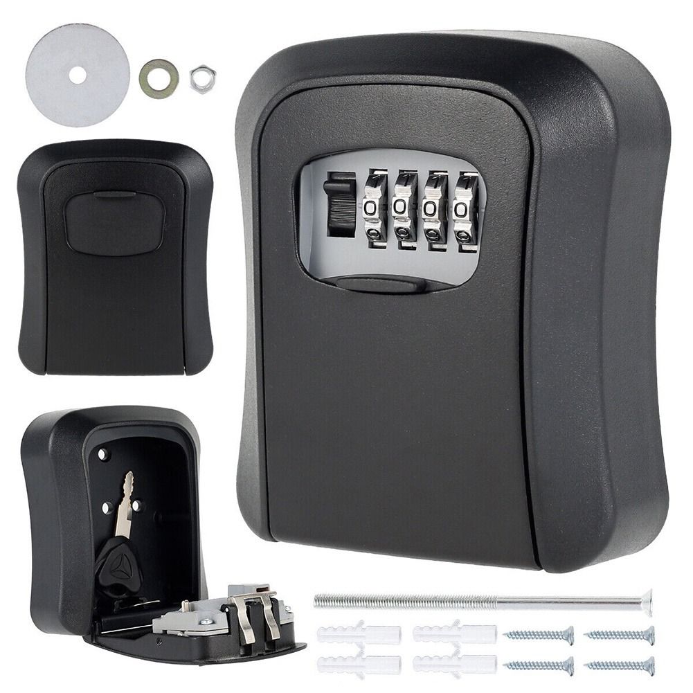 Wall Mounted Key Safe Box Numbering Lock Key Storage Lock Box 4 Digits ...