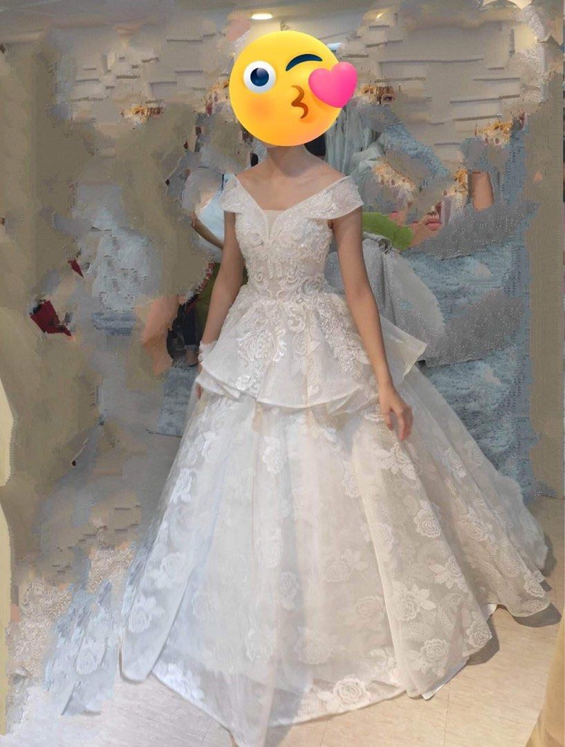 White wedding dress gown sagala, Women's Fashion, Dresses & Sets ...