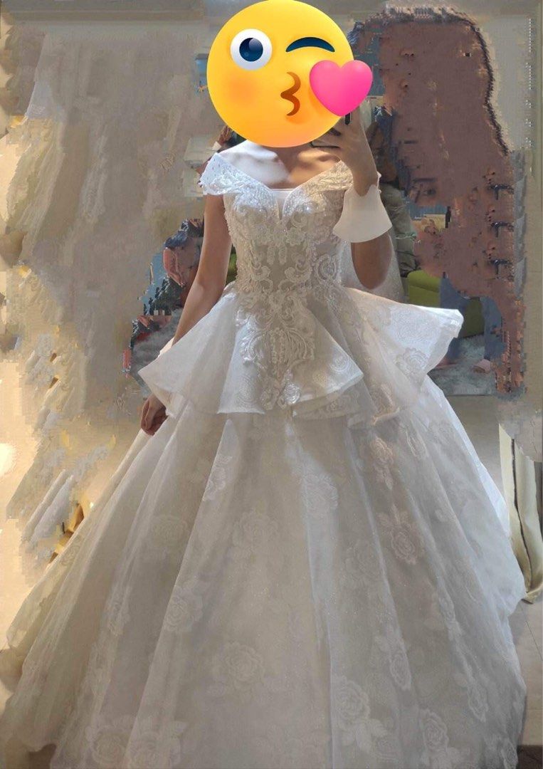 White wedding dress gown sagala, Women's Fashion, Dresses & Sets ...