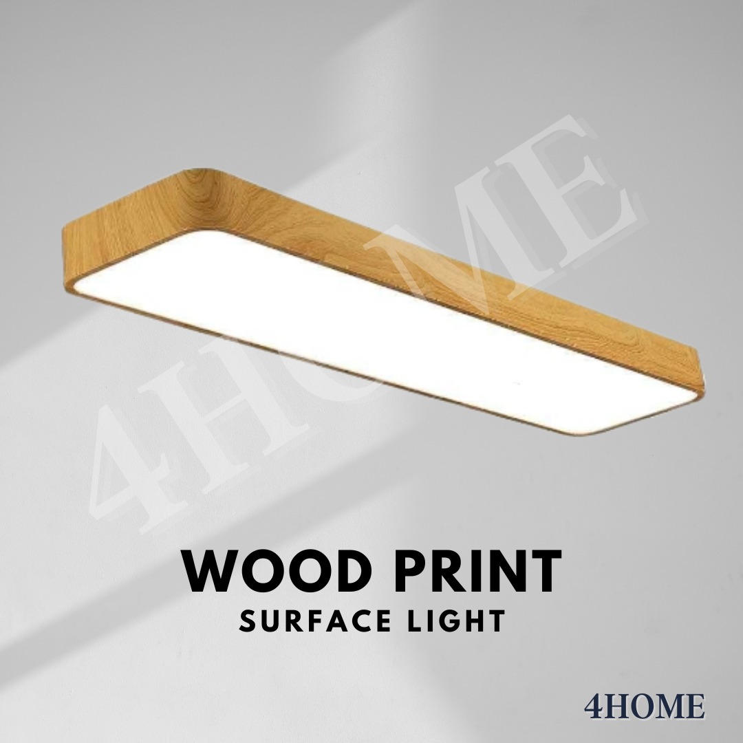 Wood Design Rectangular LED Ceiling Light Nordic Minimal Ceiling Light ...