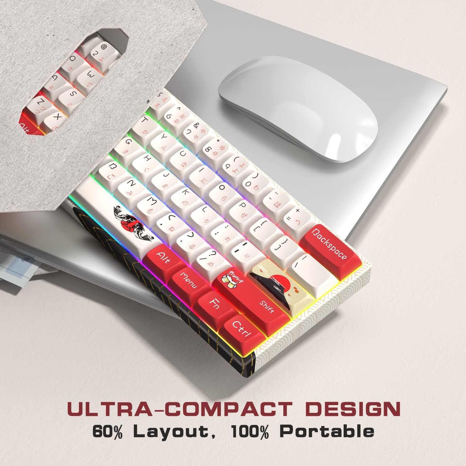 XVX M61 60% Mechanical Keyboard Wireless, Ultra-Compact 2.4G ...