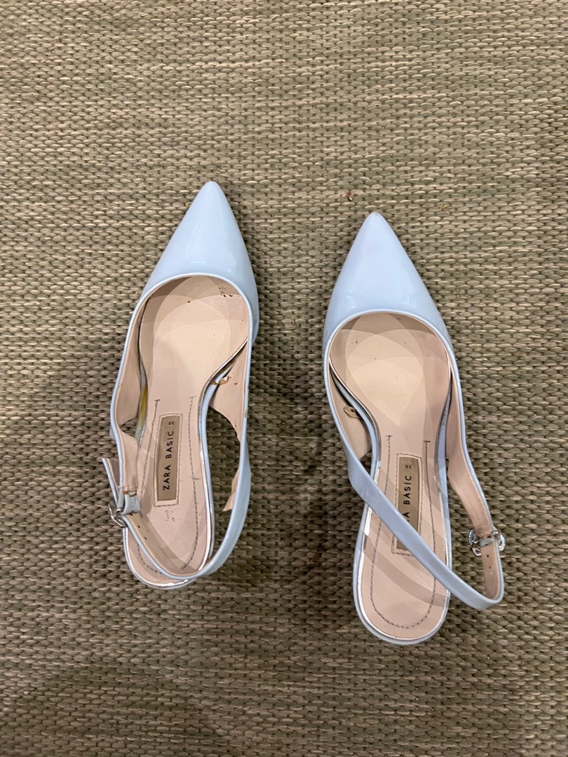 Zara Powder blue slingback heels, Women's Fashion, Footwear, Heels on ...