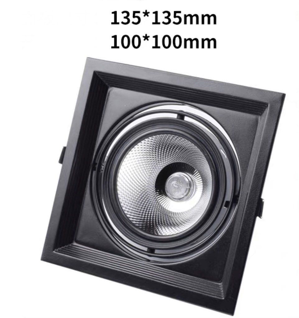 1-gang LED spotlights - Square black frame - cool daylight, Car ...