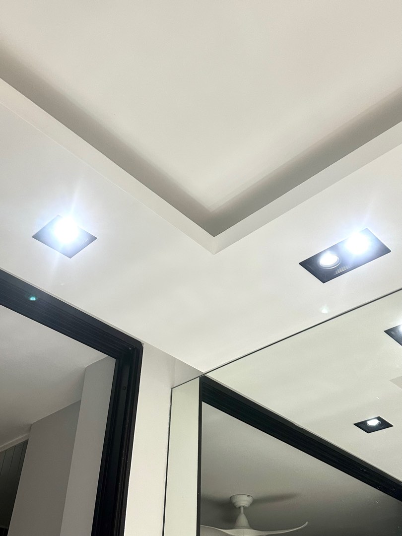 1-gang LED spotlights - Square black frame - cool daylight, Car ...