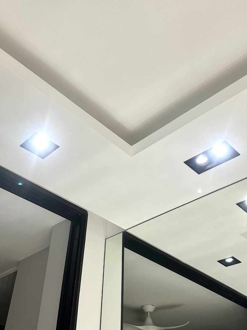 1-gang LED spotlights - Square black frame - cool daylight, Car ...