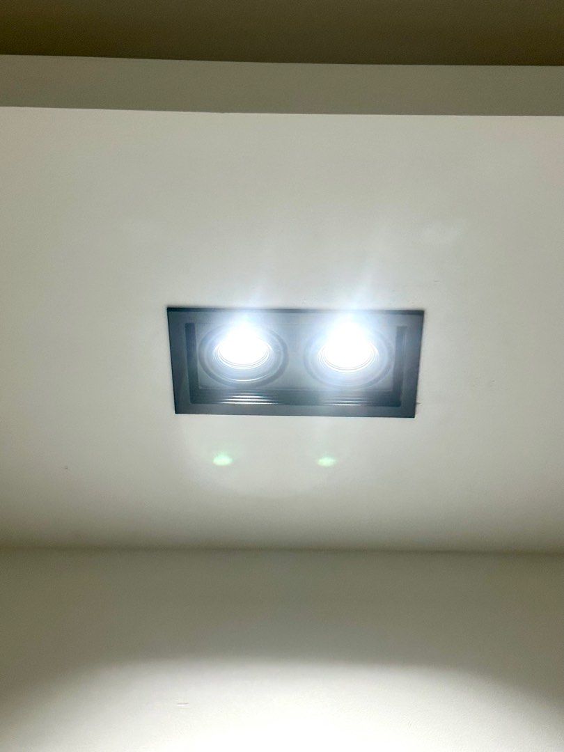 2-gang LED spotlights - Rectangular black frame - cool daylight, Car ...