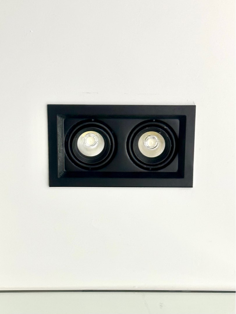 2-gang LED spotlights - Rectangular black frame - cool daylight, Car ...