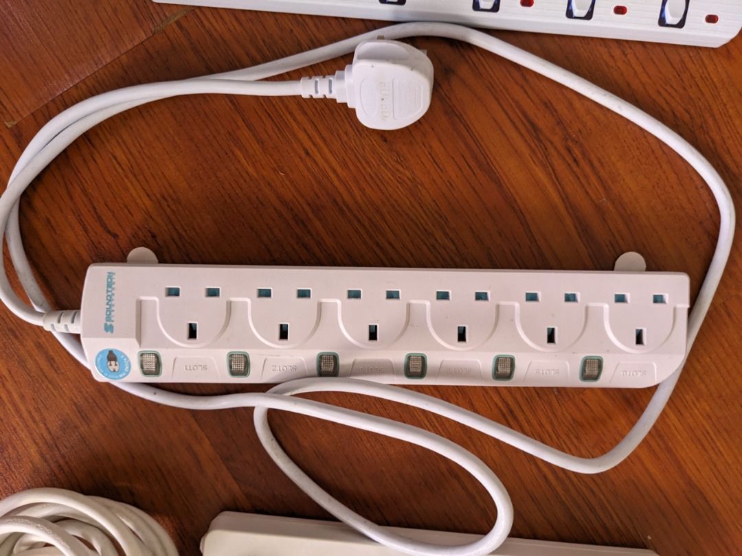 3 x Power strips with fuses and switches, TV & Home Appliances ...