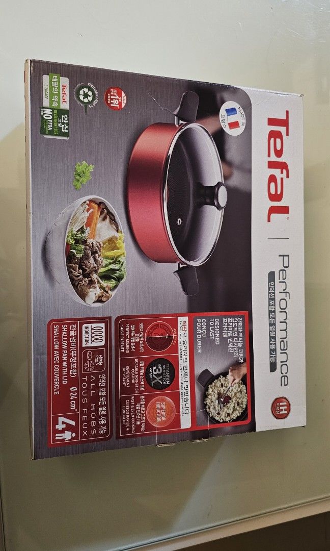 Tefal Performance Red 24cm IH Shallow Pan, Furniture & Home Living ...