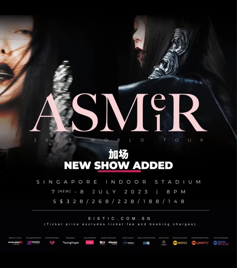 7/7 Original price - Asmeir Ah Mei 张惠妹 Singapore Concert, Tickets ...