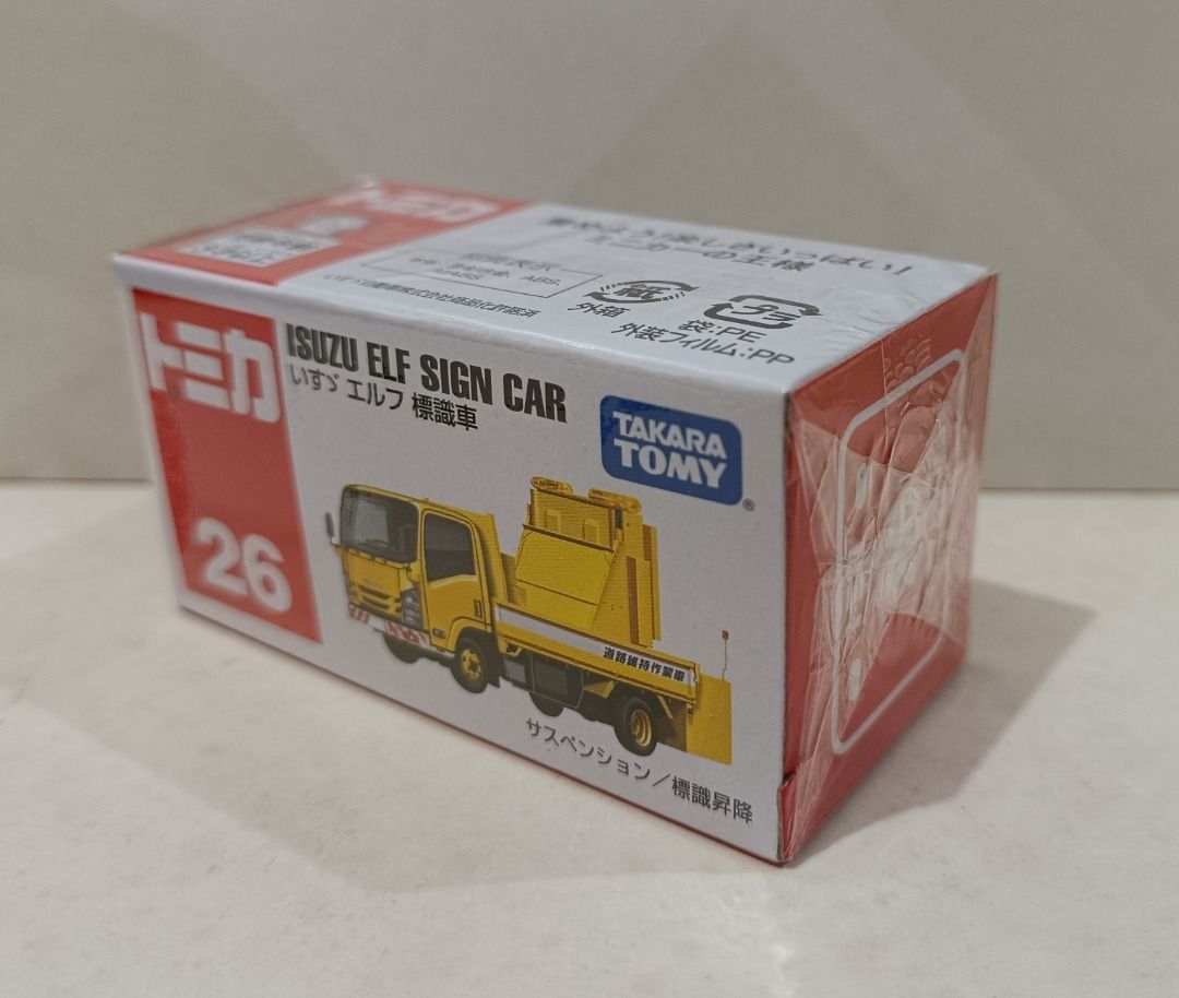 罕有冇貼日版 2023年6月 新車 Tomy Tomica No. 26 五十鈴 Isuzu ELF Sign Car, 興趣及遊戲, 玩具 ...