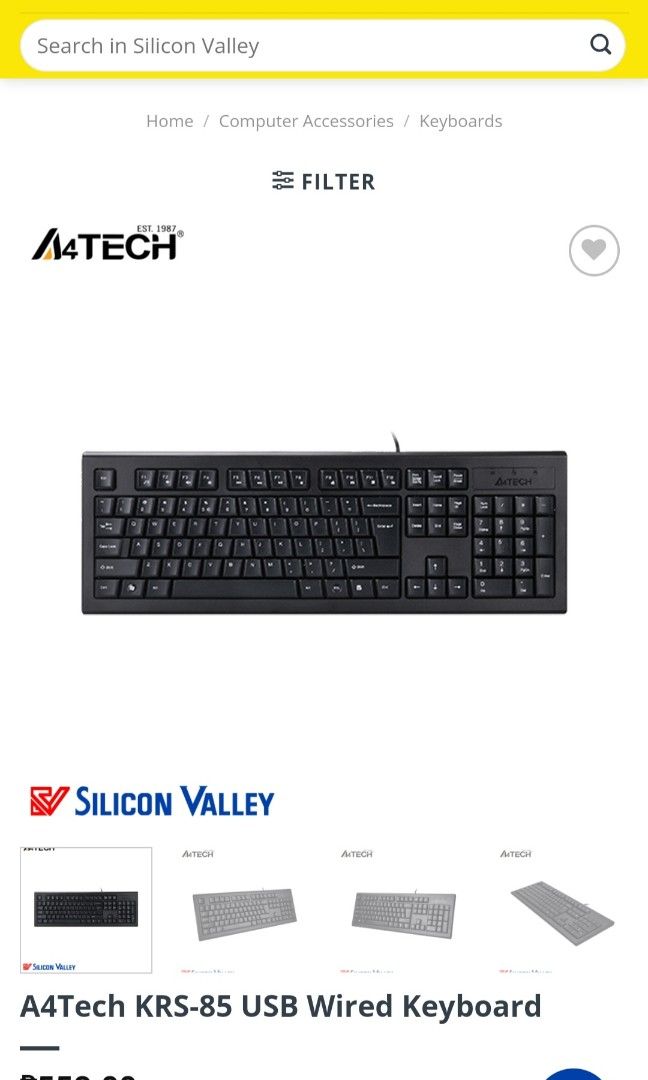 A4TECH ERGONOMIC KEYBOARD, Computers & Tech, Parts & Accessories, Computer Keyboard on Carousell