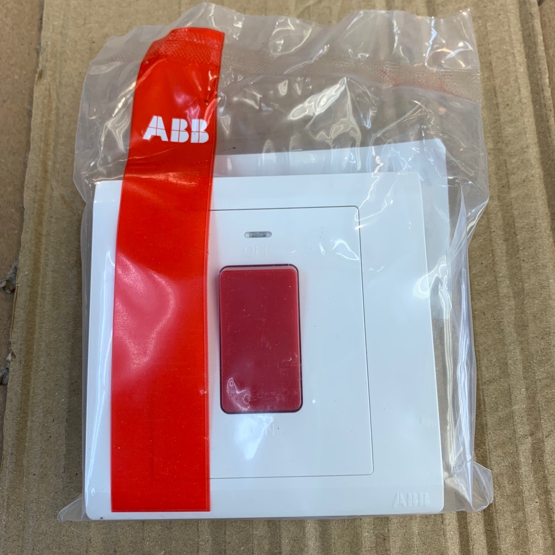 ABB 32A 曲架制 電制 冷氣 熱水爐 雙極 藍色指示燈 Switch Double Pole, 傢俬＆家居, 燈飾及風扇, 燈飾 ...