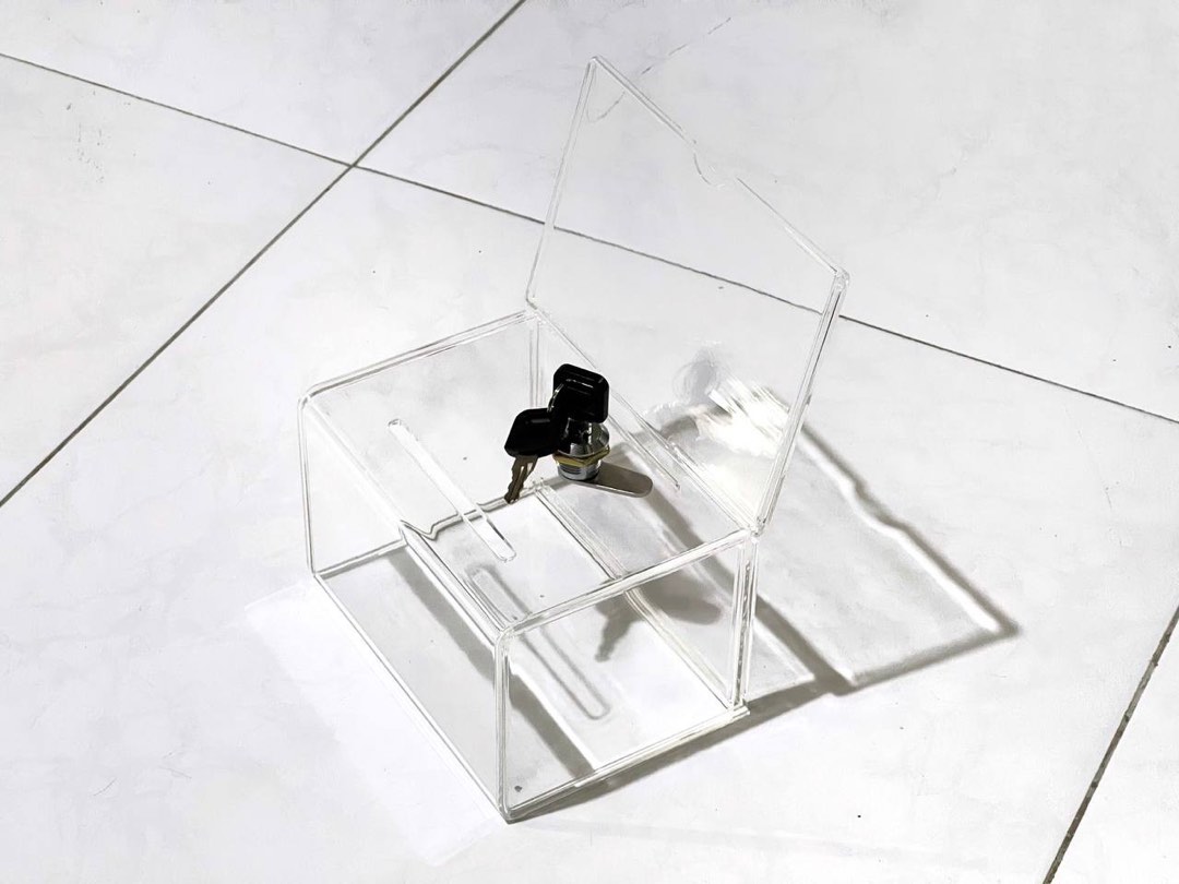 Acrylic lock box with stand, Furniture & Home Living, Home Improvement ...