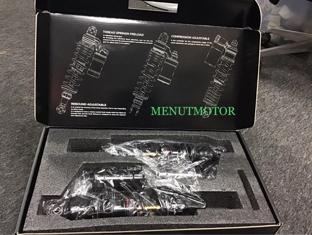 Aerox/Nmax downsize Aji Racing Monoshock with gas phantom black 275MM ...